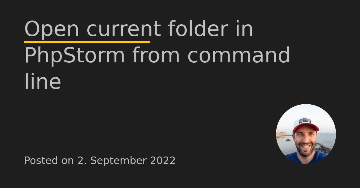 Open current folder in PhpStorm from command line